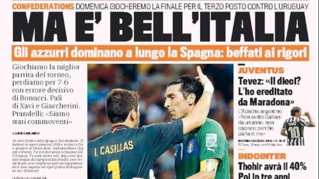 Copa Confederaciones: La prensa italiana saca pecho por el España-Italia
